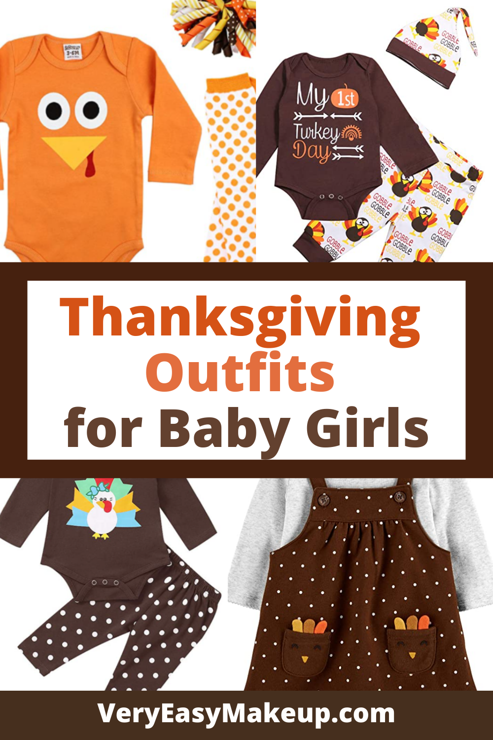 Thanksgiving outfits for baby girls and newborn girls.